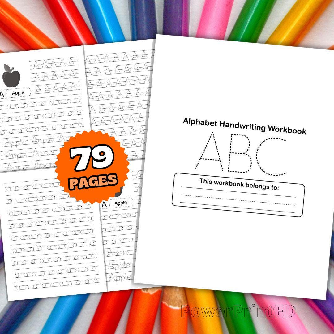Alphabet Handwriting Workbook / Track the Letter/ Printable Worksheets ...