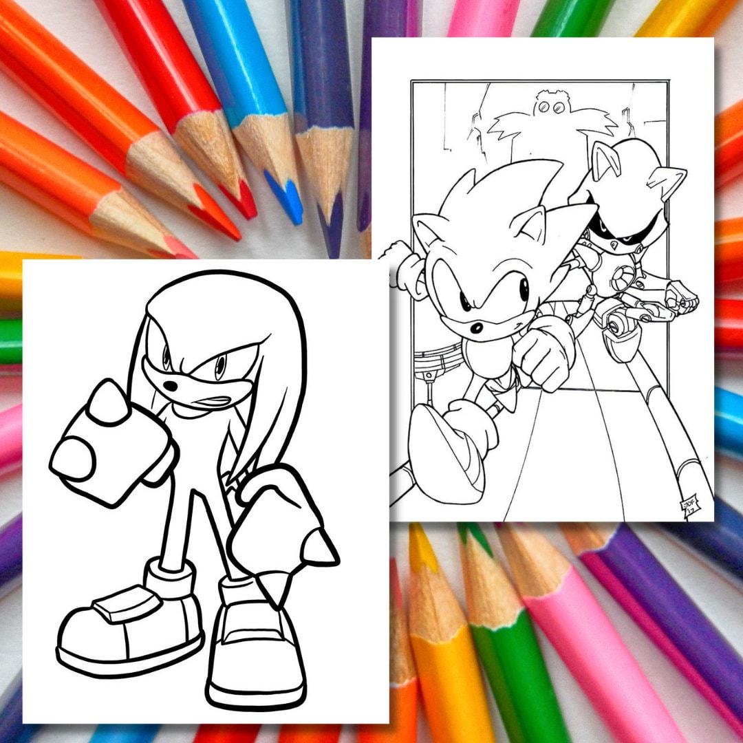 80 páginas para colorear de SONIC /Hojas para colorear imprimibles de Sonic para niños / Formato ...