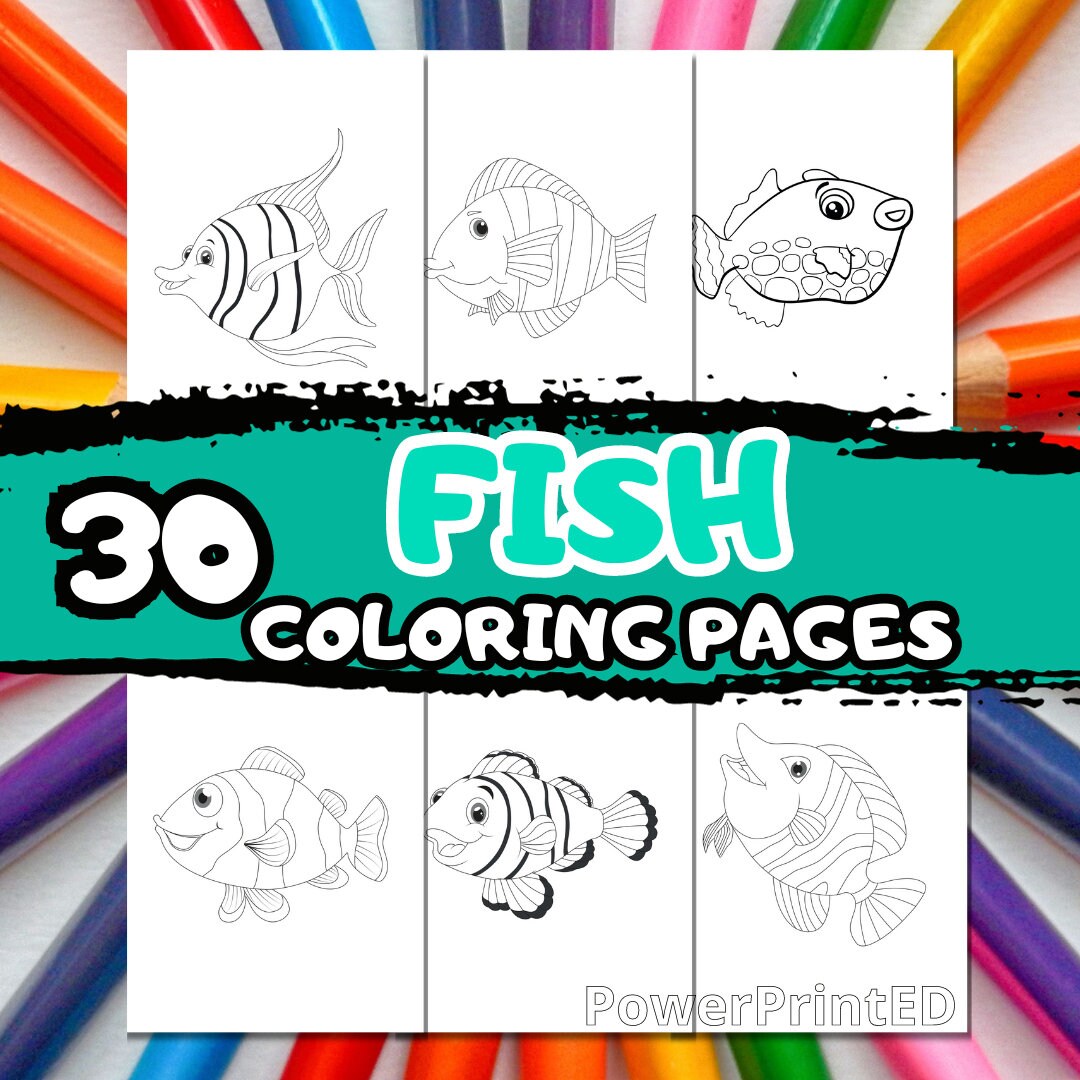 30 FISH Coloring Pages/kid Coloring Pages/sea Creatures Coloring Pages ...