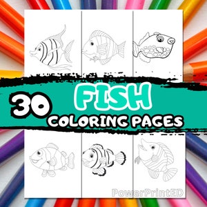 30 FISH Coloring Pages/kid Coloring Pages/sea Creatures Coloring Pages ...