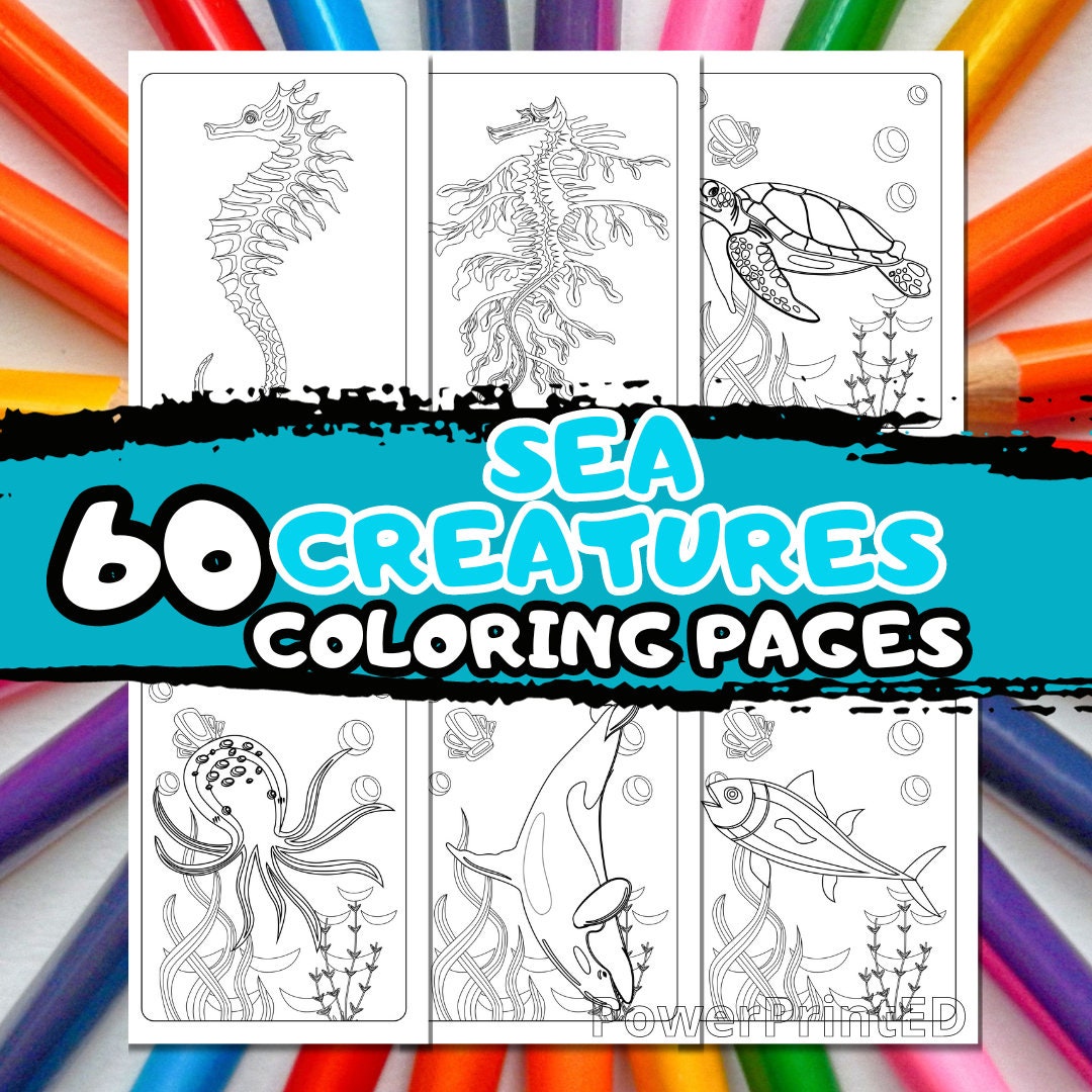60 SEA CREATURE Coloring Pages/ocean Animals Coloring Pages/sea Animals ...