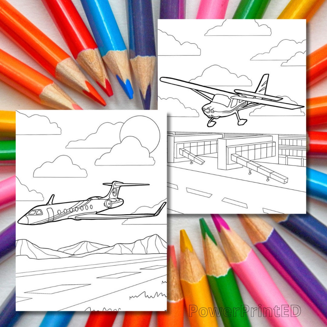 20 AIRPLANE Coloring Pages / JET Coloring Pages / Coloring Book for ...