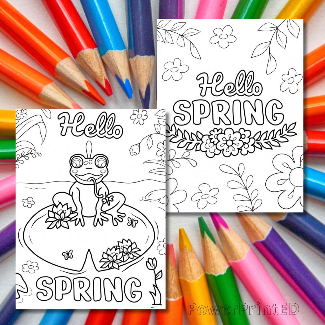 35 SPRING Coloring Pages/ Easter Coloring Pages/ Flowers Coloring Pages ...