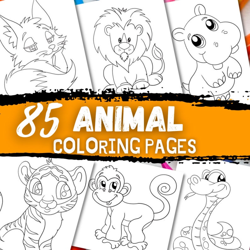 85 ANIMAL Coloring Pages / Cute Animals Coloring Pages / Baby - Etsy