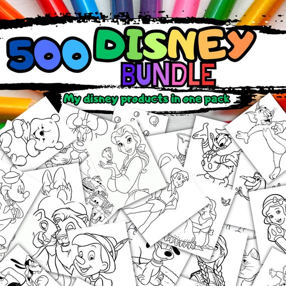 Tutti I Personaggi Disney Insieme Pagine Da Colorare Sedia Da Piscina