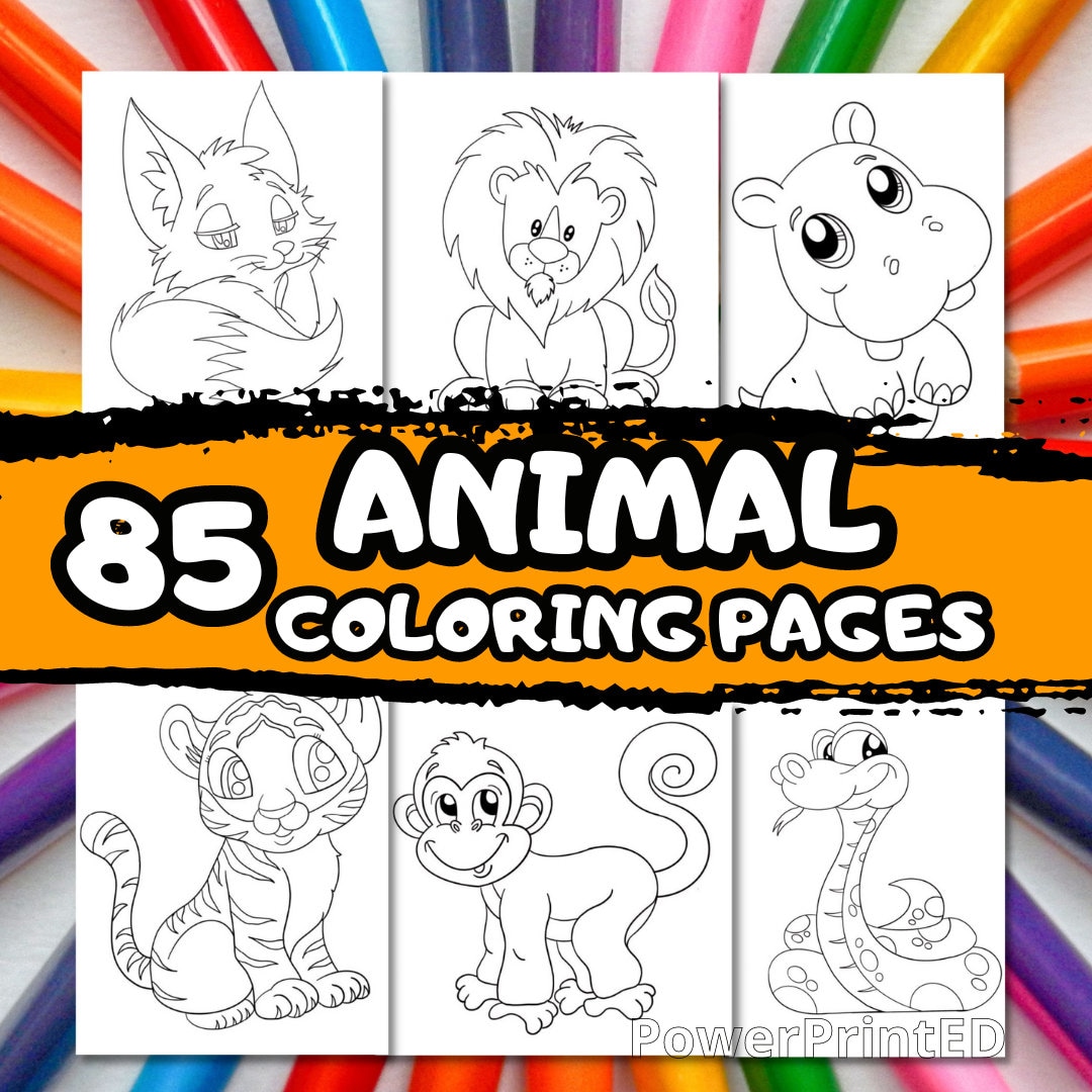 85 ANIMAL Coloring Pages /cute Animals Coloring Pages/zoo Animals ...