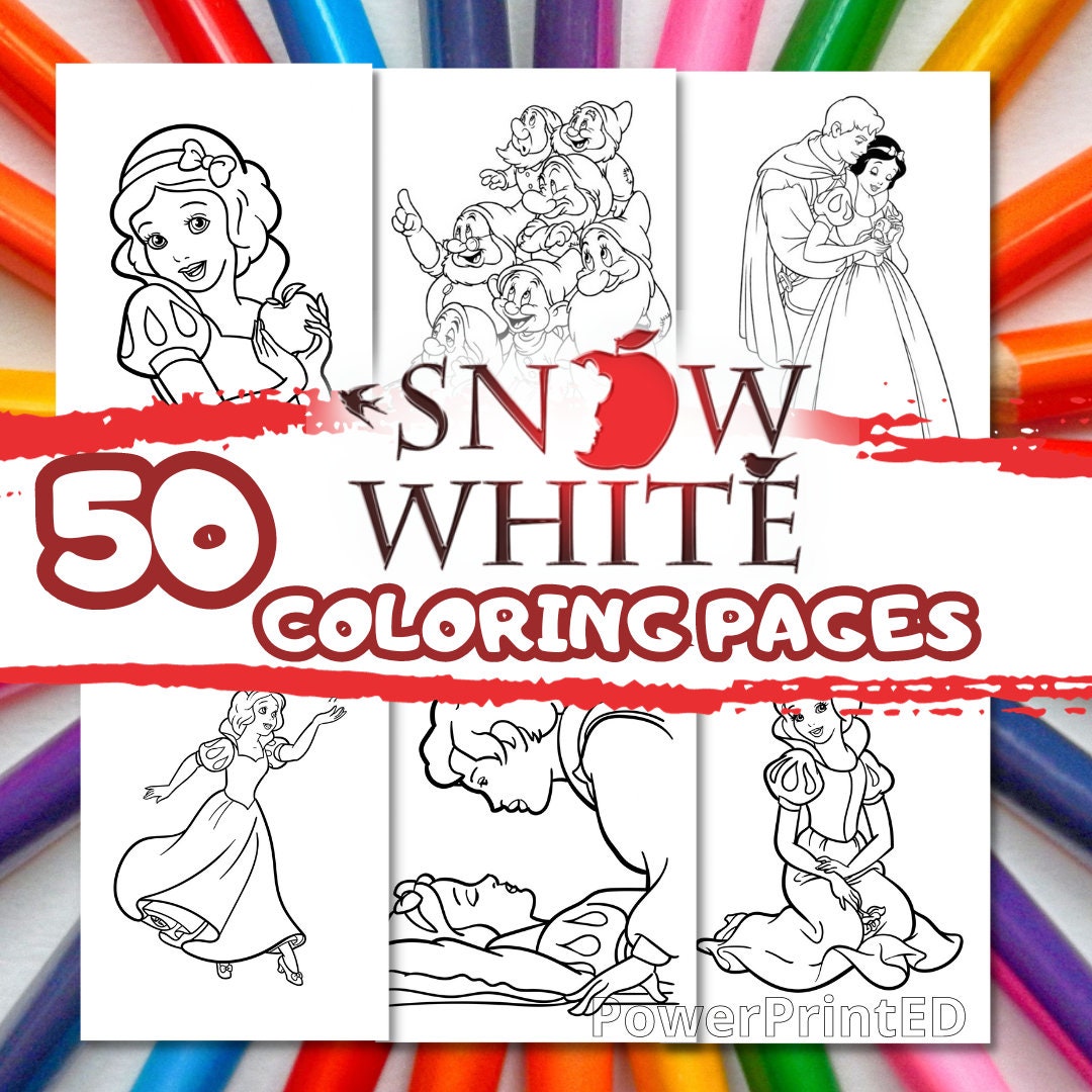 50 SNOW WHITE Coloring Pages / Coloring Book for Kid / Printable ...
