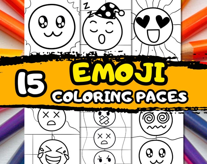 Printable Emoji Colouring Sheets for World Emoji Day Instant Download ...