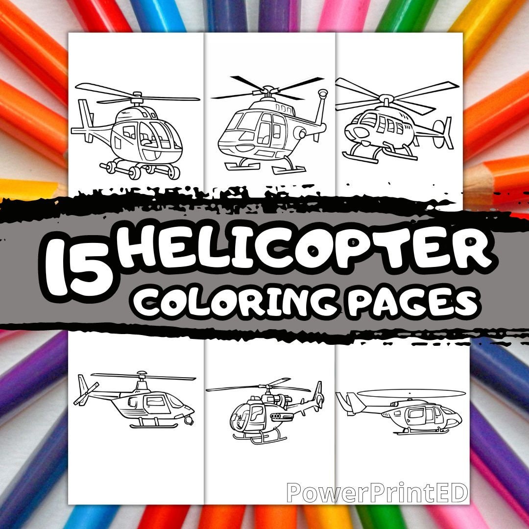15 HELICOPTER Coloring Pages / Kid Coloring Pages / Coloring Book for ...