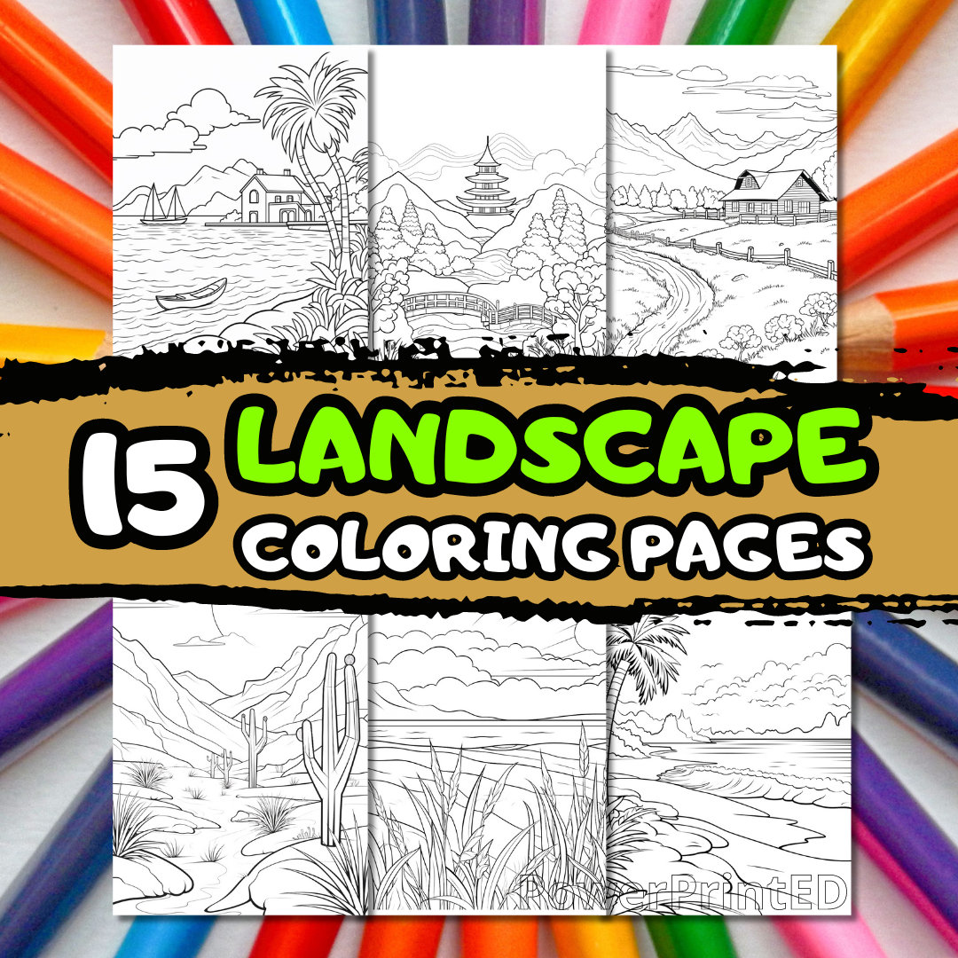 15 LANDSCAPE Coloring Pages/ Kid Coloring Pages/printable Coloring ...
