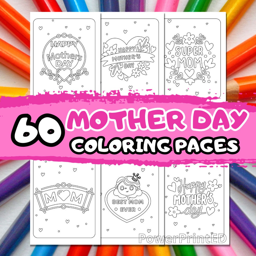 60 MOTHER DAY Coloring Pages/mothers Day Coloring/mother's Day Activity ...