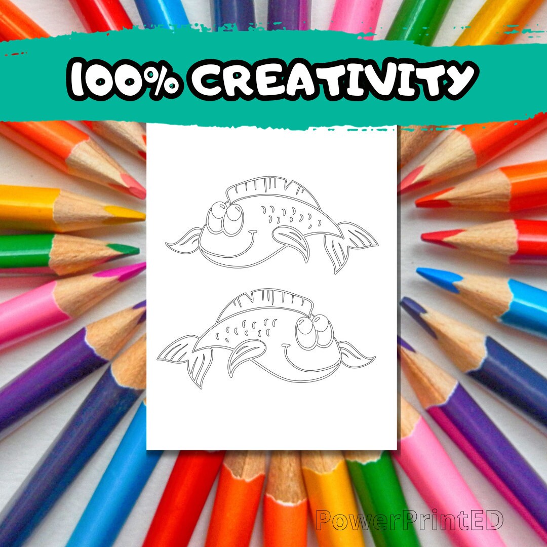 30 FISH Coloring Pages/kid Coloring Pages/sea Creatures - Etsy