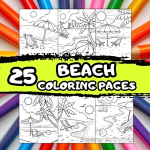 25 BEACH Coloring Pages / Summer Coloring Pages / Kid Coloring Pages ...