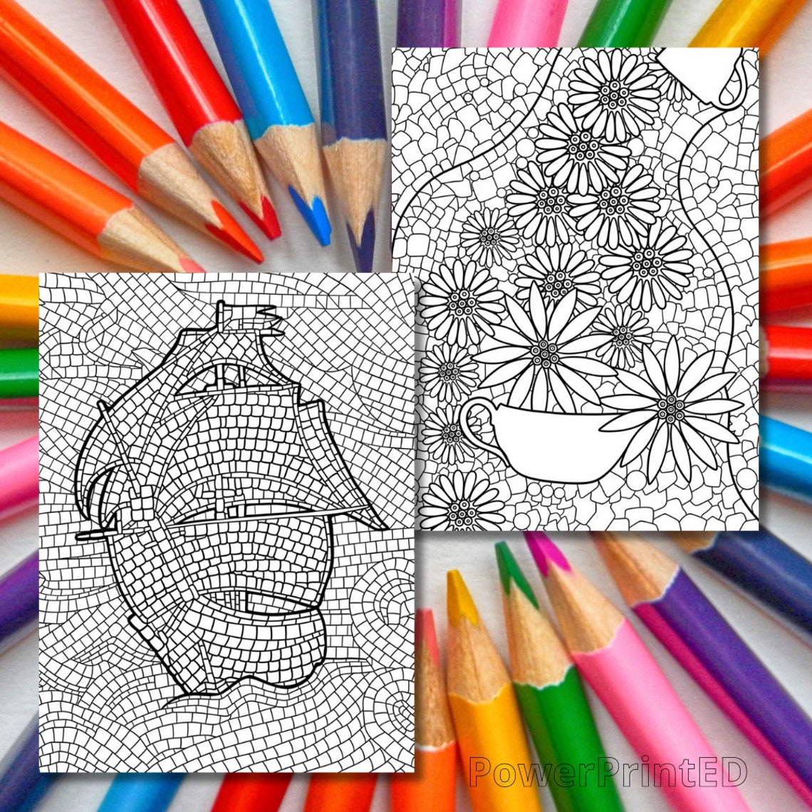 22 MOSAIC Coloring Pages/printable Coloring Pages/ Kid Coloring Pages ...