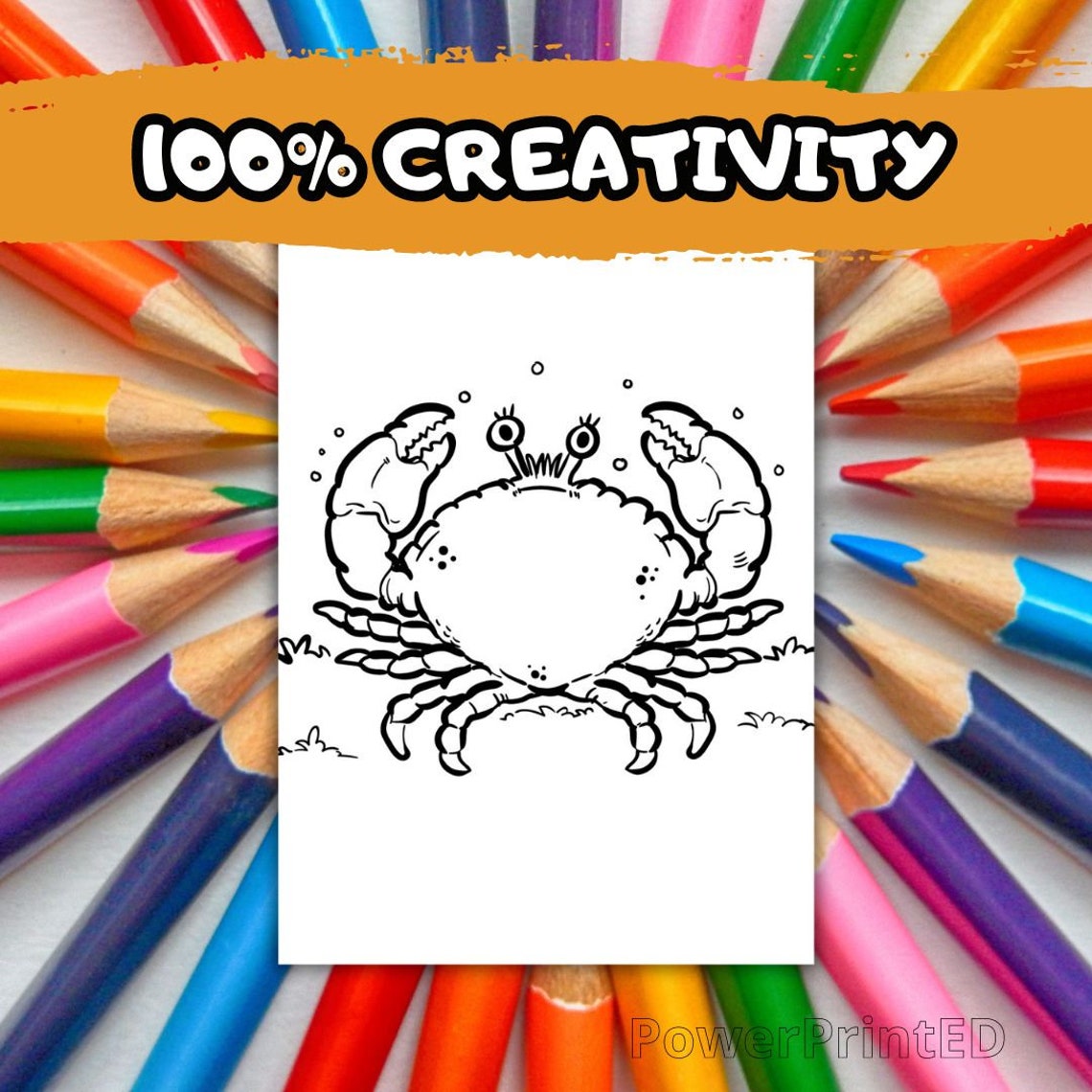 15 CRAB Coloring Pages/ Coloring Pages for Kids / Summer Coloring Page ...