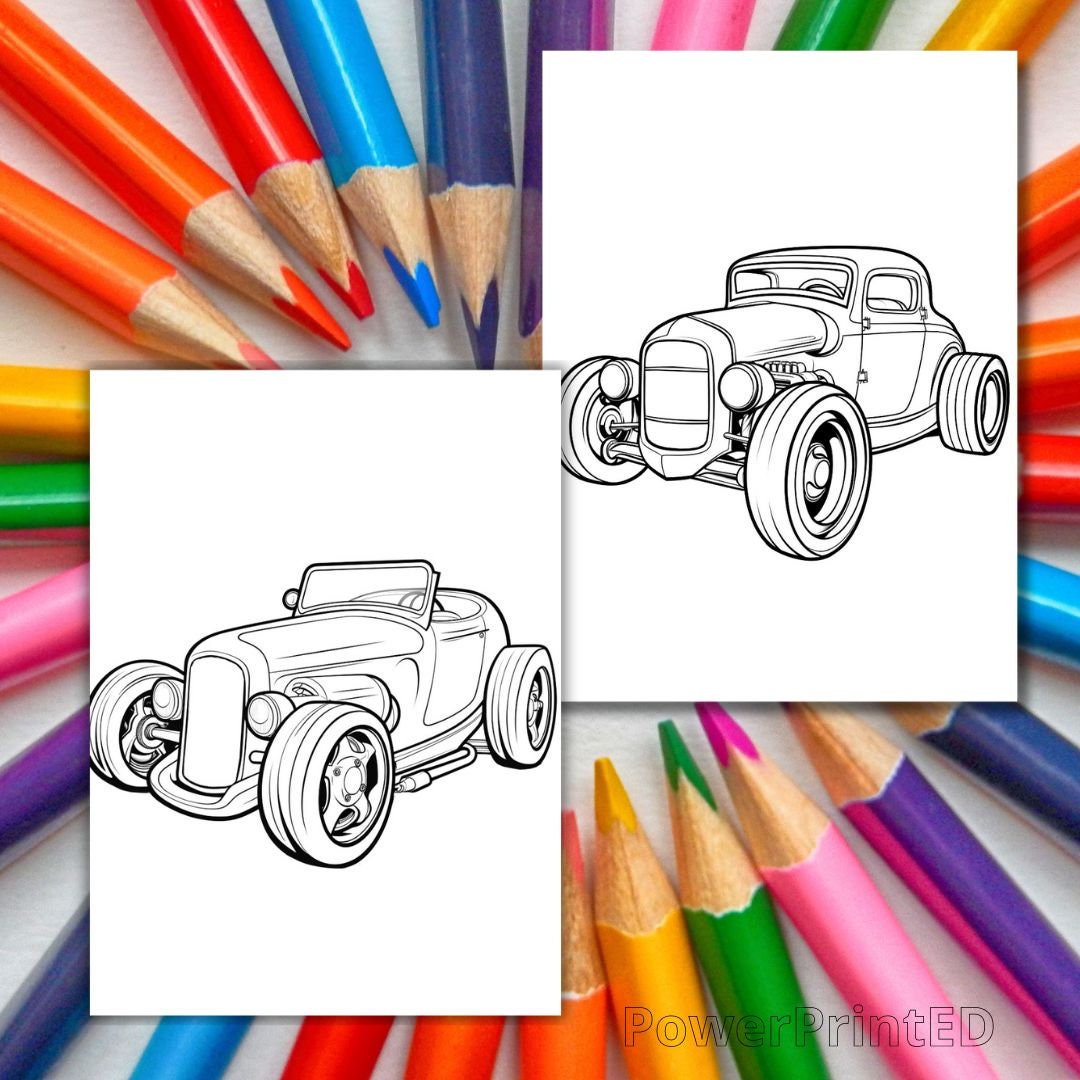 15 HOT ROD Coloring Pages / Printable Coloring Pages for Kid ...