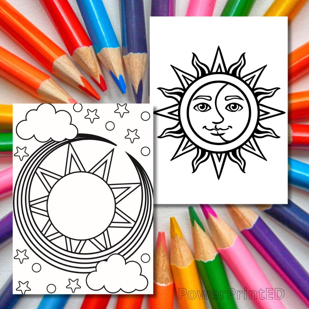 Sun and Moon Coloring Pages/sun Coloring Pages/ Moon Coloring Pages ...