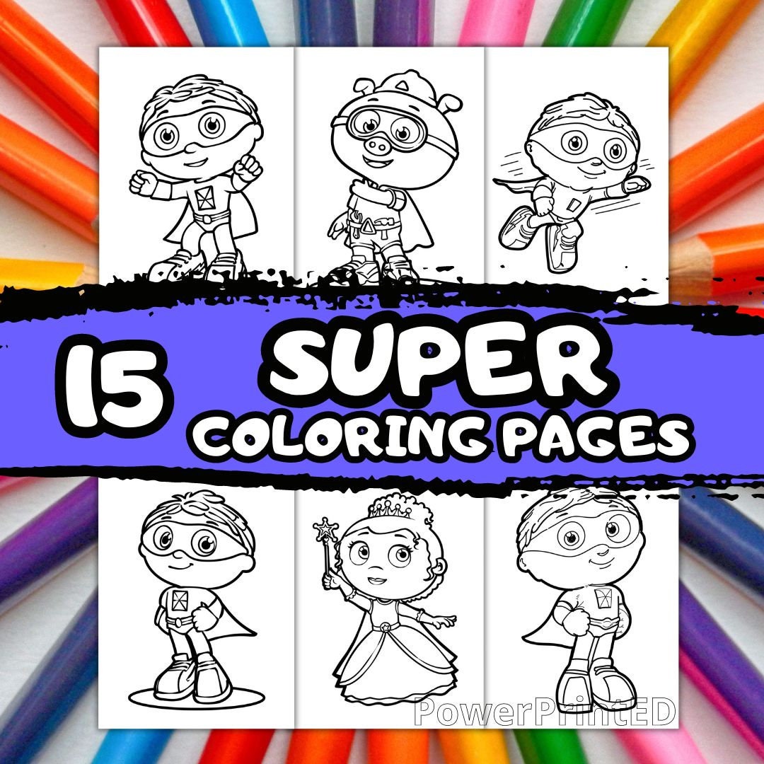 15 SUPER Coloring Pages / Printable Coloring Pages for Kid/ Activities ...