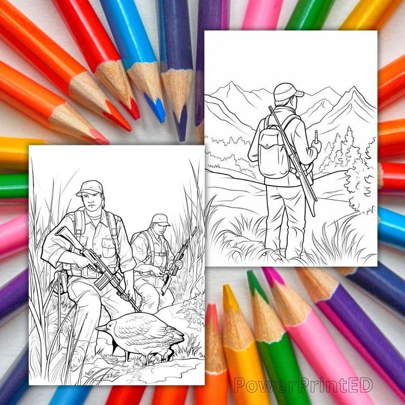 15 HUNTING Coloring Pages / Hunter Coloring Pages / Coloring for Kids ...