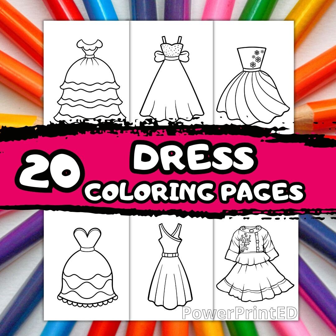 20 DRESS Coloring Pages / Model Coloring Pages / Kid Coloring Pages ...