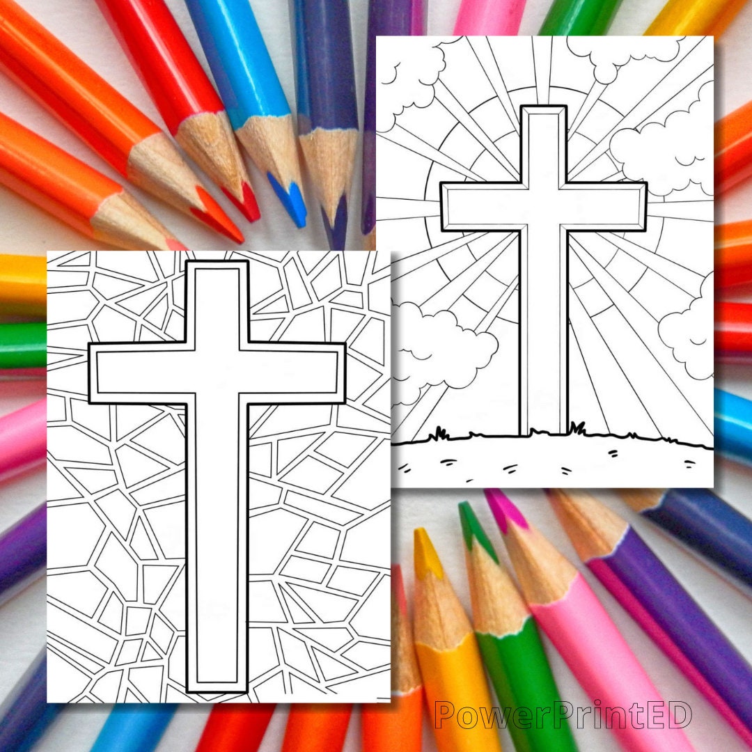 20 CROSS Coloring Pages/ Kid Coloring Pages/ Printable Coloring Pages ...