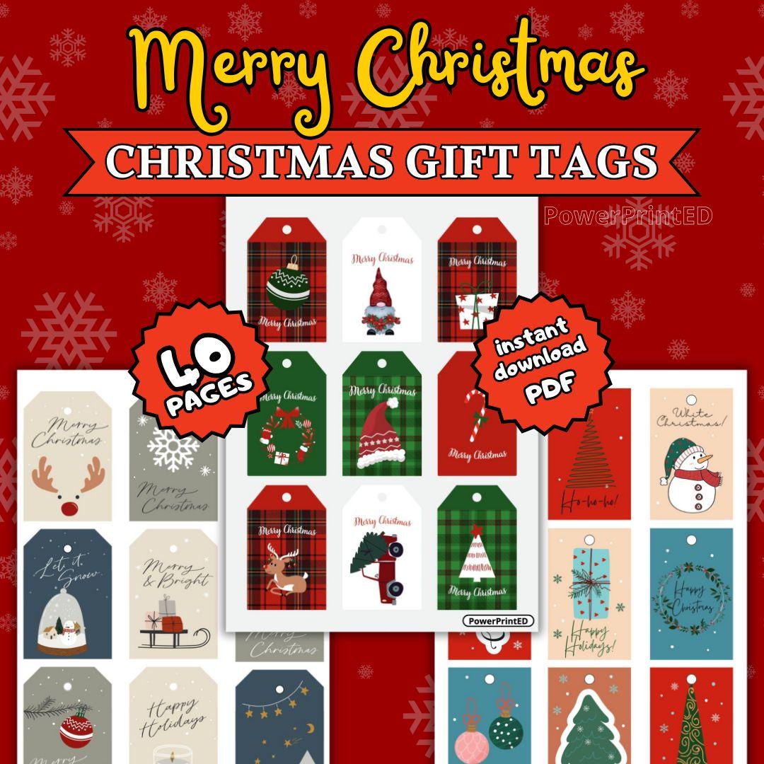 Printable Christmas Gift Tags and Stickers, Editable Christmas Tags and ...