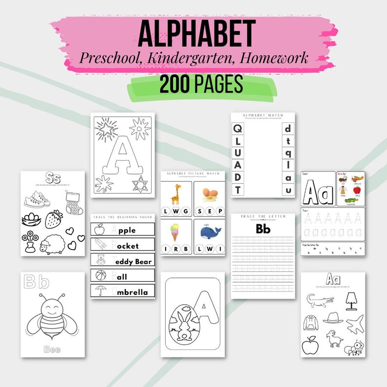 Alphabet Coloring Pages Printable ABC Coloring Book Back - Etsy