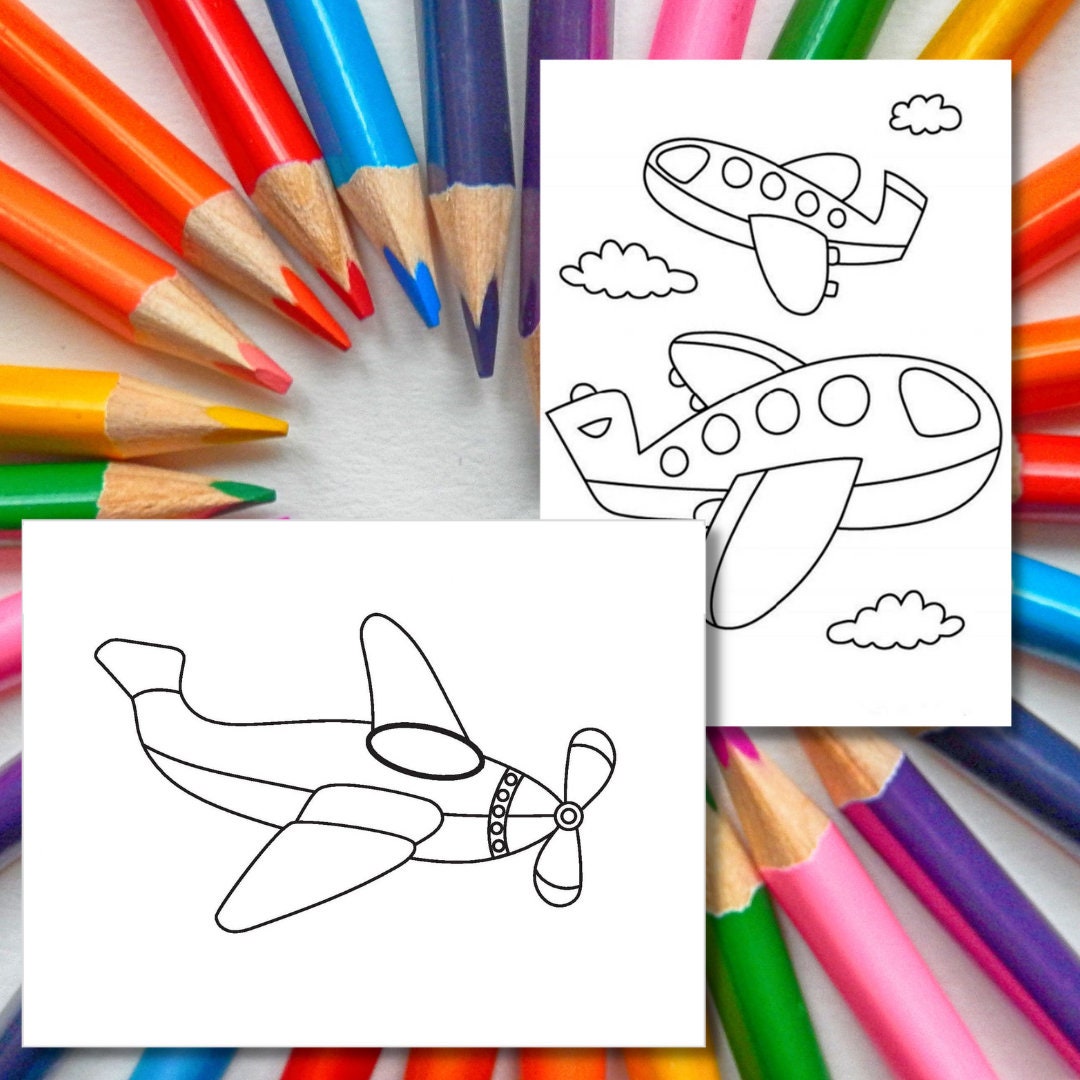 20 AIRPLANE Coloring Pages / JET Coloring Pages / Coloring Book for ...