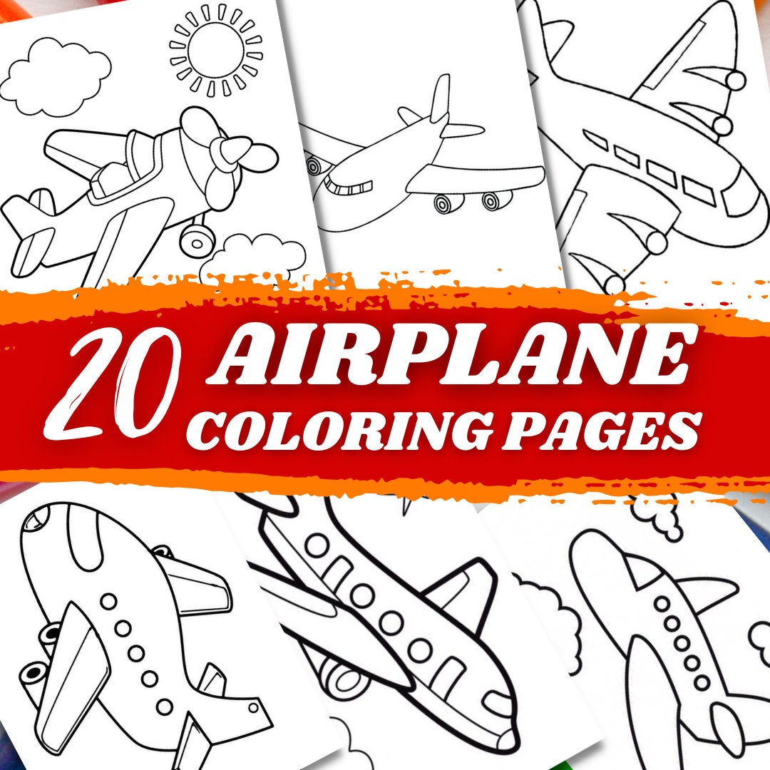 20 AIRPLANE Coloring Pages / JET Coloring Pages / Coloring Book for ...