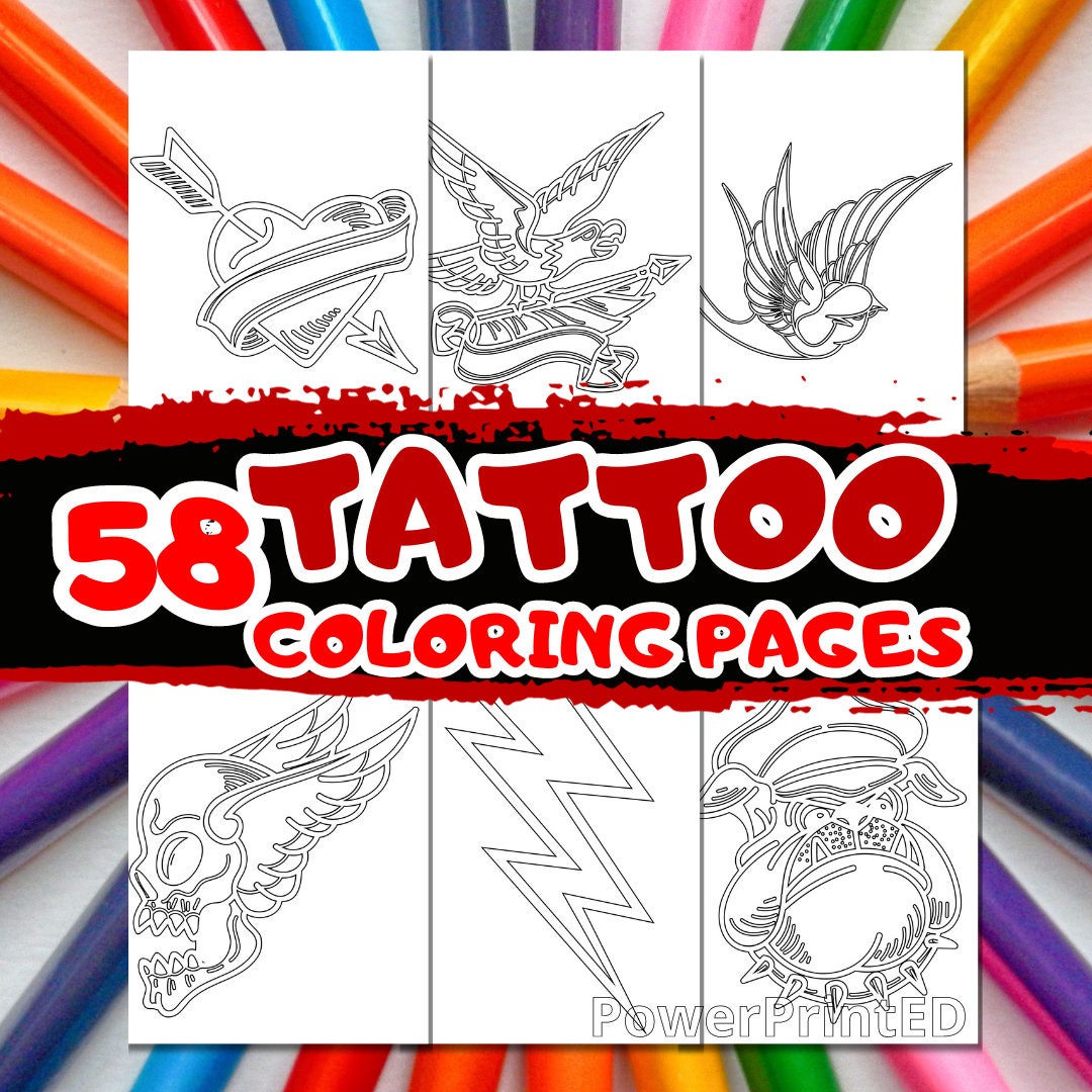 58 TATTOO Coloring Pages/ Printable Coloring Pages/coloring Pages for ...