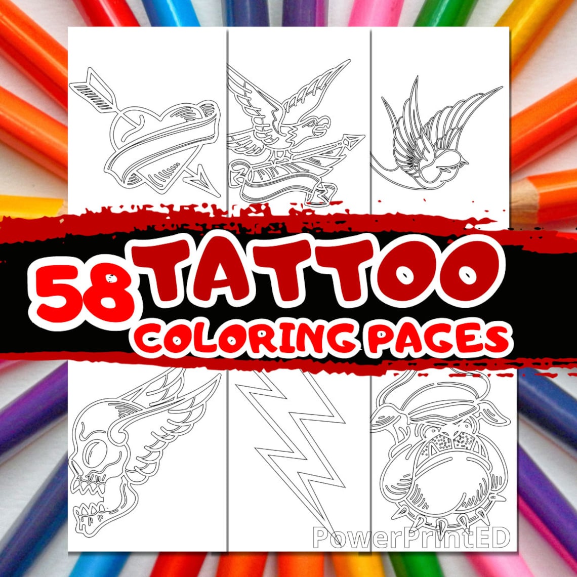 58 TATTOO Coloring Pages/ Printable Coloring Pages/coloring Pages for ...