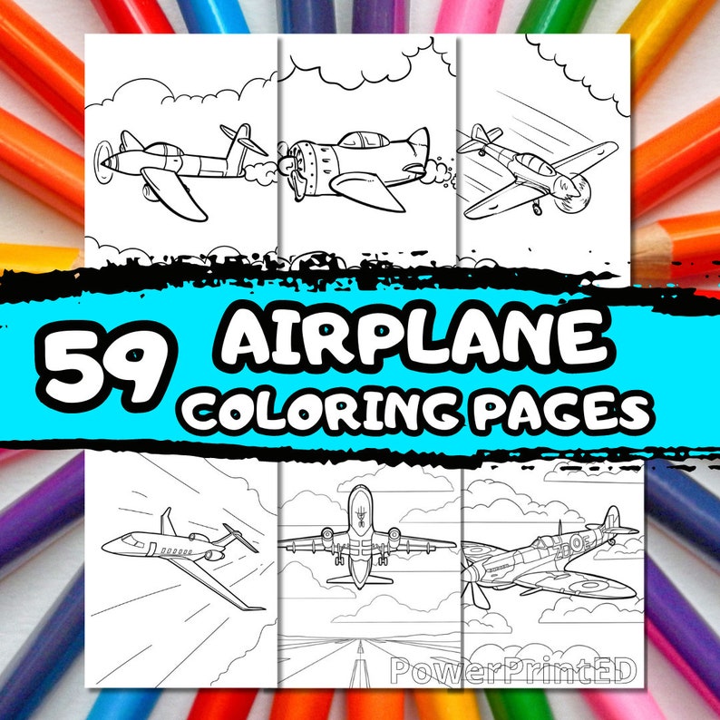 20 AIRPLANE Coloring Pages / JET Coloring Pages / Coloring Book for ...
