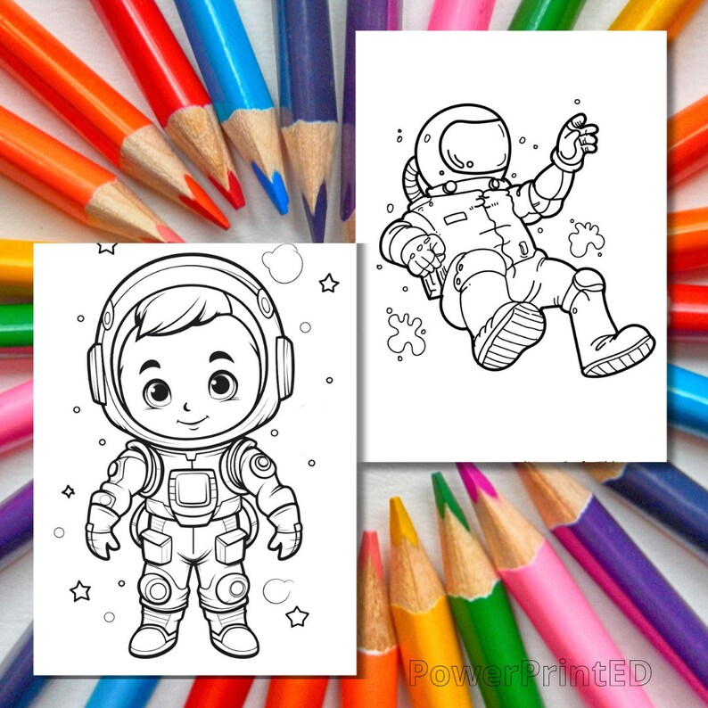 15 ASTRONAUT Coloring Pages / Birthday Giftful /space Coloring - Etsy