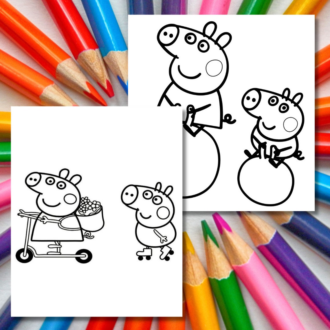 65 PEPPA BIG Coloring Pages / Printable Coloring Pages / - Etsy