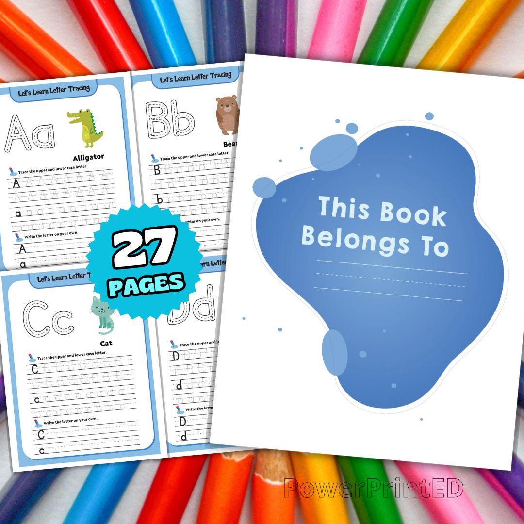 27 ALPHABET Workbook/ Handwriting/ Preschool Kindergarten Handwriting ...