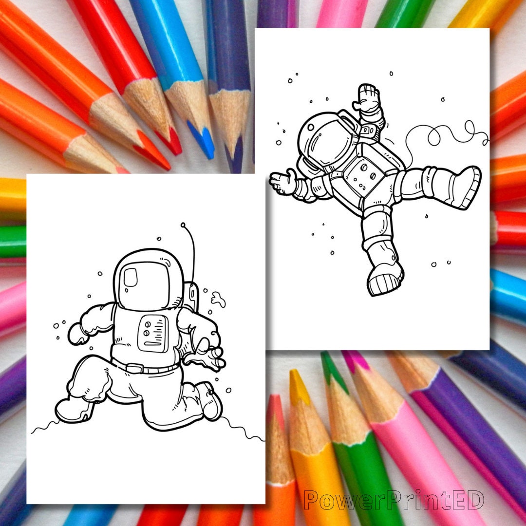 15 ASTRONAUT Coloring Pages / Birthday Giftful /space Coloring - Etsy