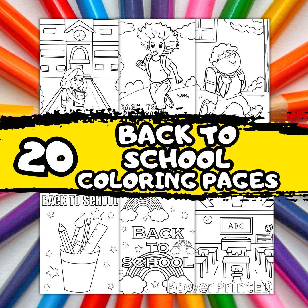 20 BACK TO SCHOOL Coloring Pages / School Coloring Pages/ Kid Coloring ...