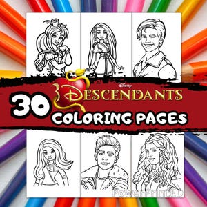 Descendants Rise of Red Coloring Pages - Etsy