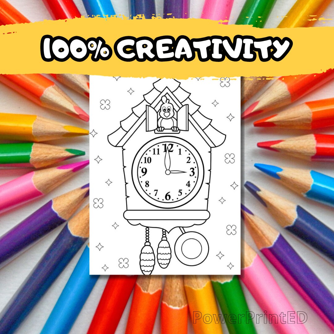 20 CLOCK Coloring Pages/ Kid Coloring Pages/ Printable Coloring Pages ...