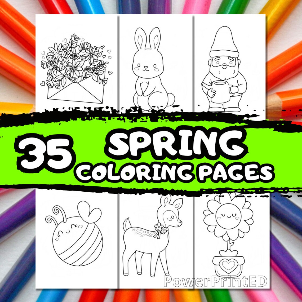 35 SPRING Coloring Pages/ Easter Coloring Pages/ Flowers Coloring Pages ...