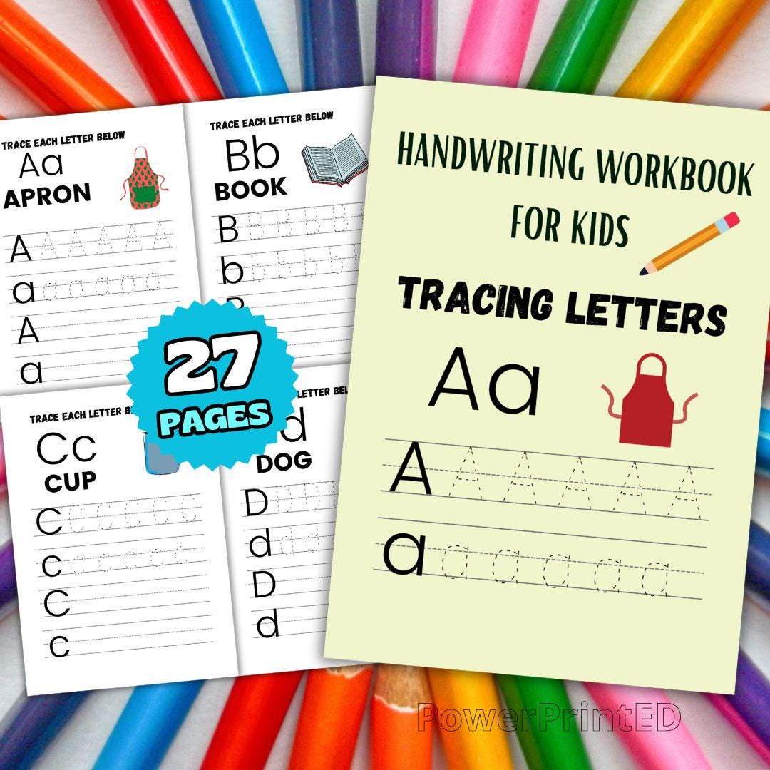 27 ABC Phonics Tracing Cards. Preschool Kindergarten Handwriting and ...