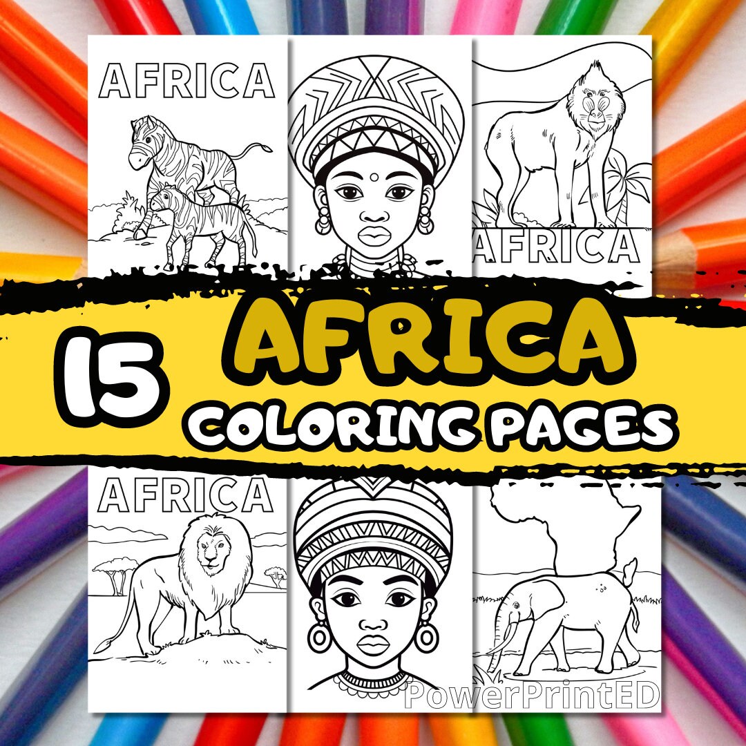 15 AFRICA Coloring Pages/ African Coloring Pages/ Kid Coloring Pages ...