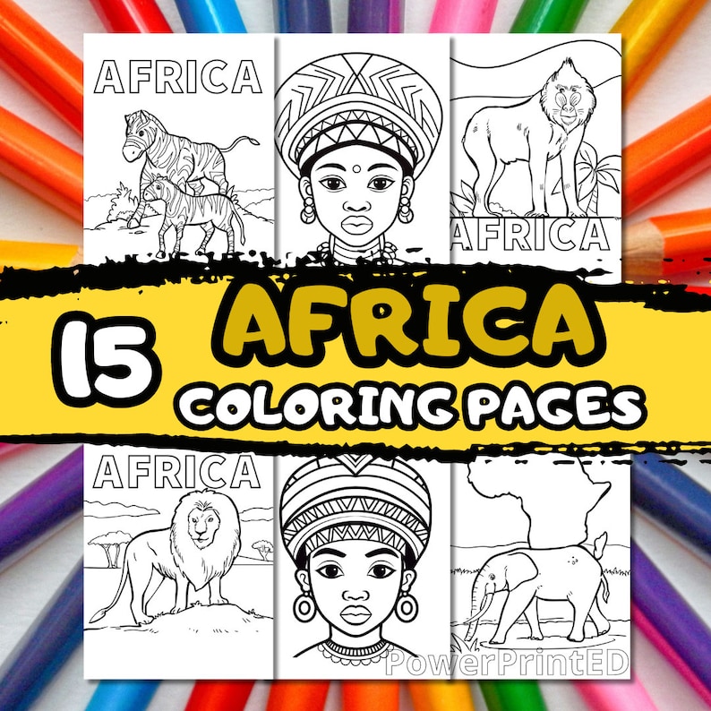 15 AFRICA Coloring Pages/ African Coloring Pages/ Kid Coloring Pages ...