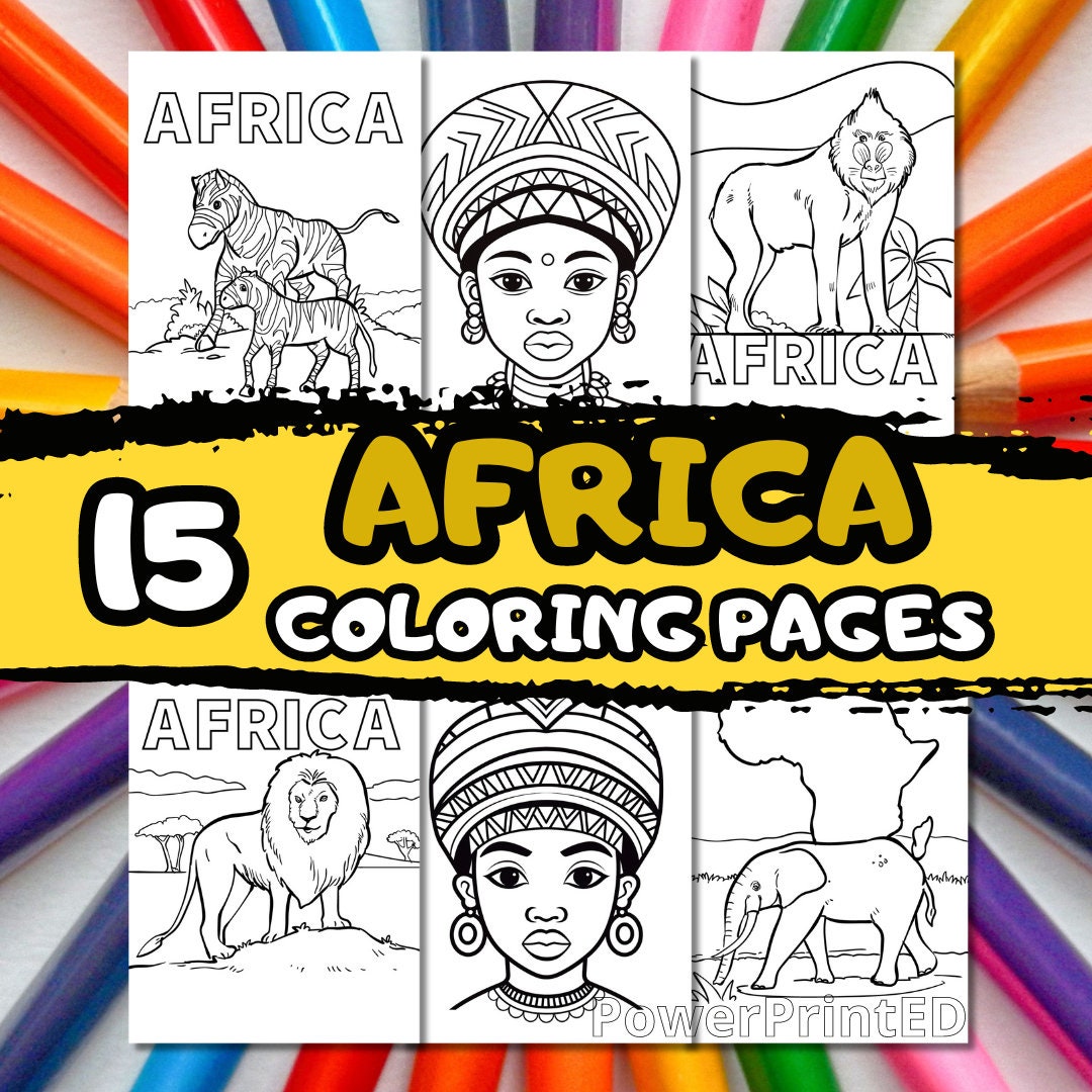 15 AFRICA Coloring Pages/ African Coloring Pages/ Kid Coloring Pages ...