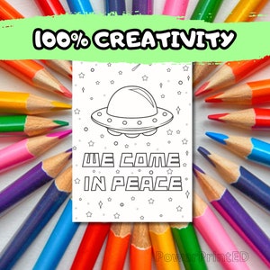 15 ALIEN Coloring Pages/ Space Coloring Pages/ Kid Coloring Pages ...