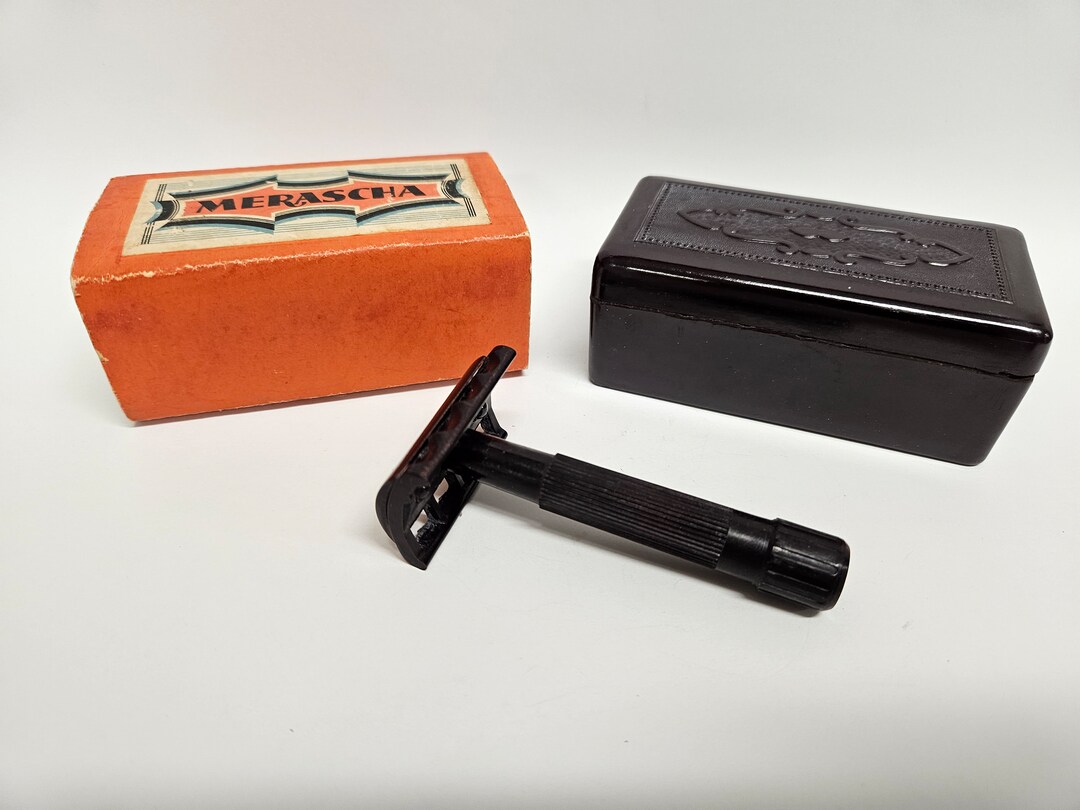 Vintage Merascha Bakelite DE Safety Razor New in Box With Papers - Etsy