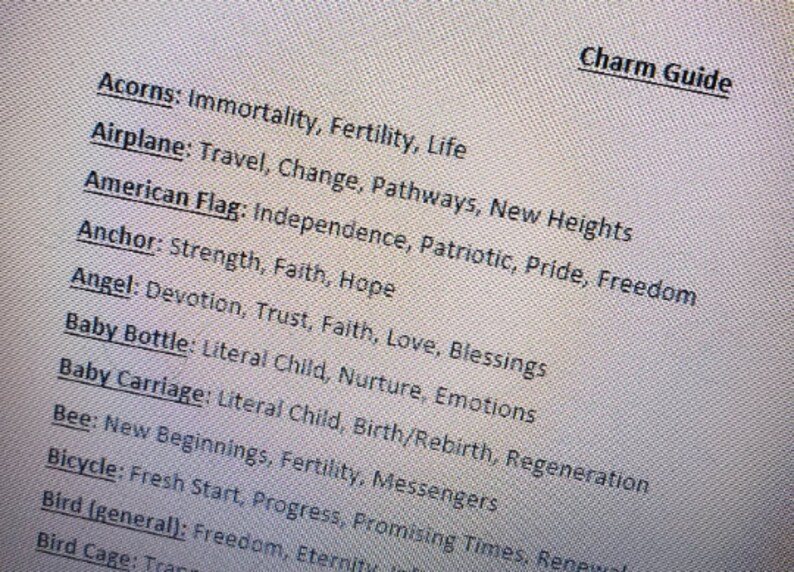 CHARM GUIDE!! Charm Divination Symbolism & Meanings Guide (5+ Pages ...