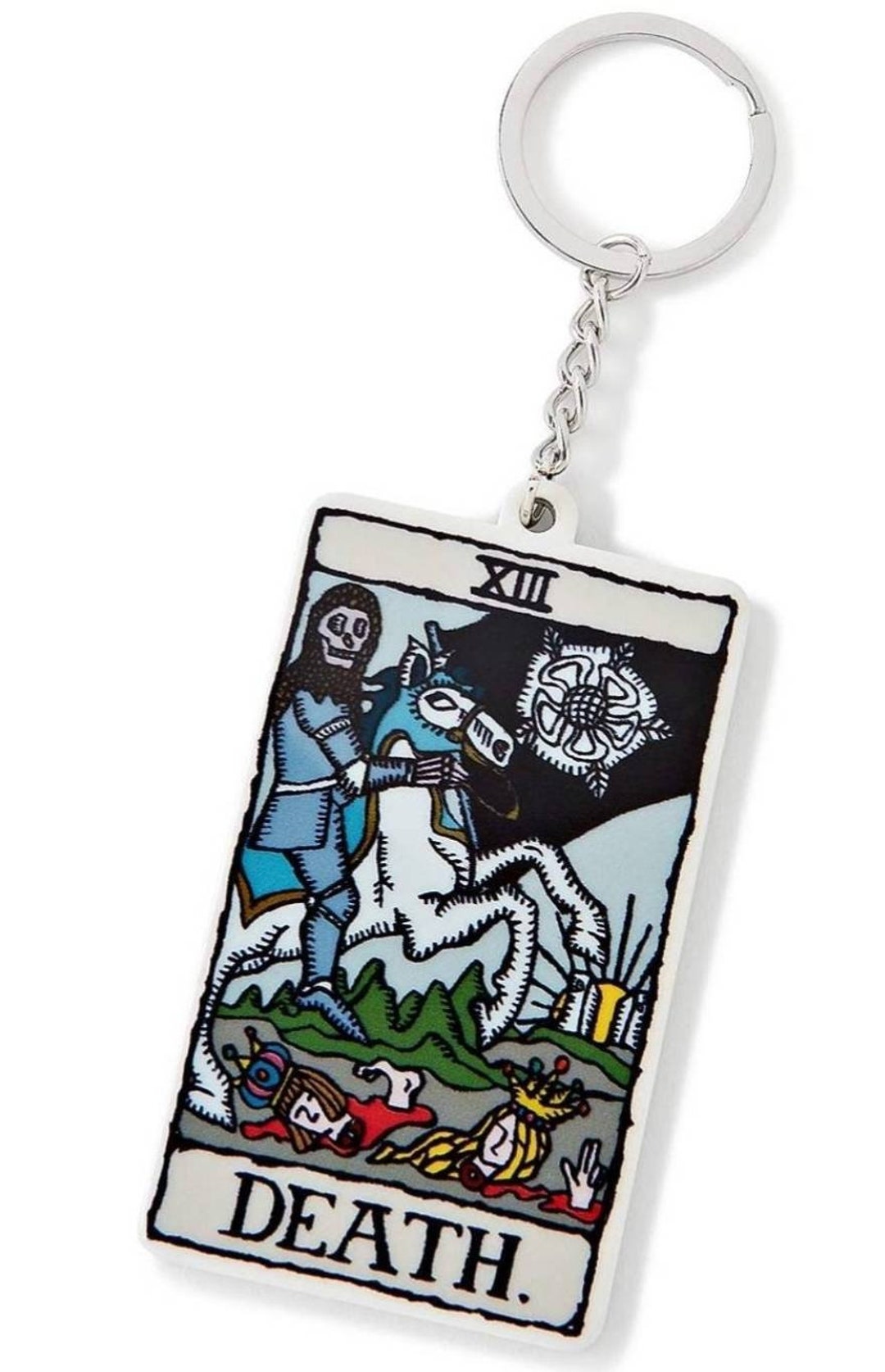 KEYCHAIN!! "death" Tarot Card Keychain (silver Chain)(acrylic Pendant ...