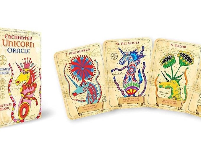 CARD DECK!! Enchanted Unicorn Oracle Deck and Guidebook Set (36 Cards ...