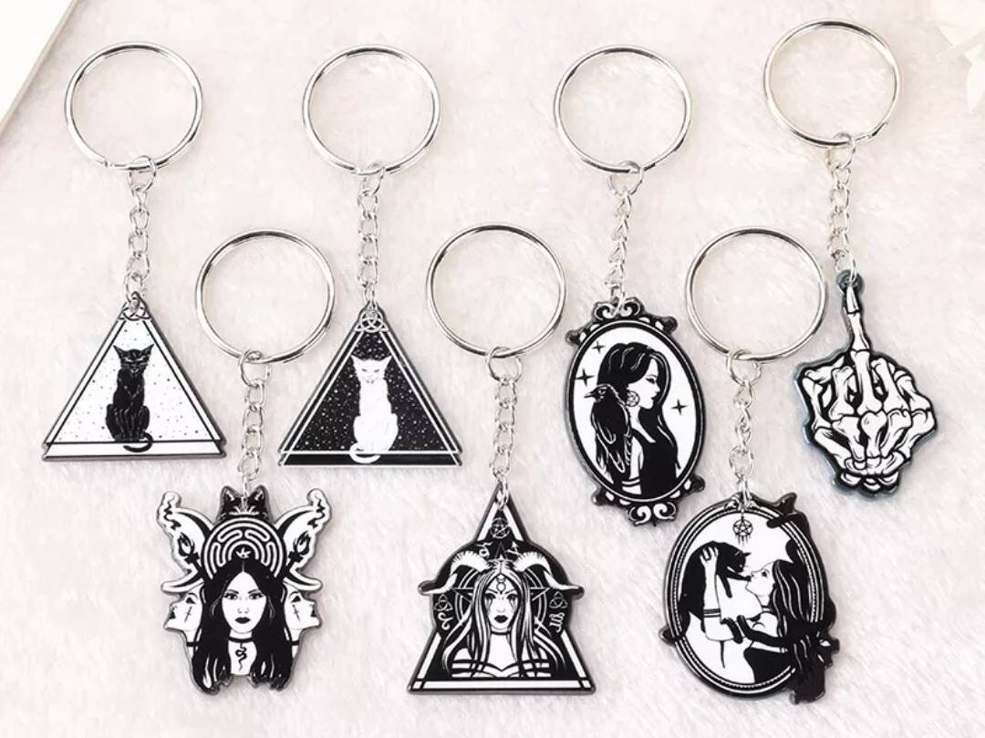 KEYCHAINS Various Dark Goddess hecate & Lilith Themed Keychains only ...